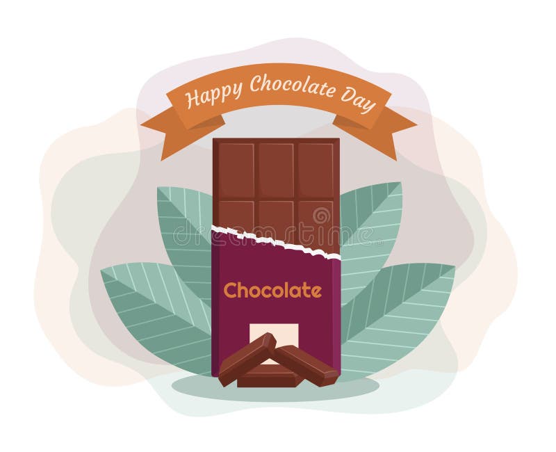 Cute Cartoon of Chocolate Blocks Say Happy World Chocolate Day Stock ...