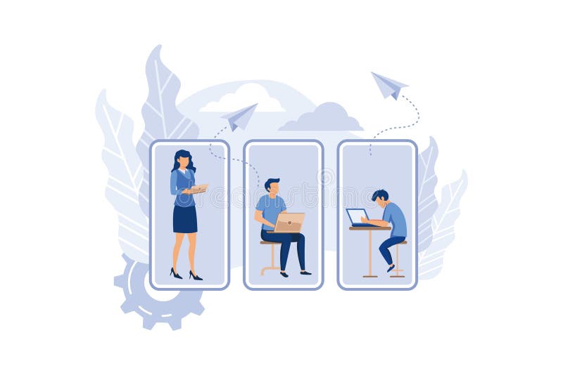 Communication Phone, People and Social Networks Vector. Stock Vector ...