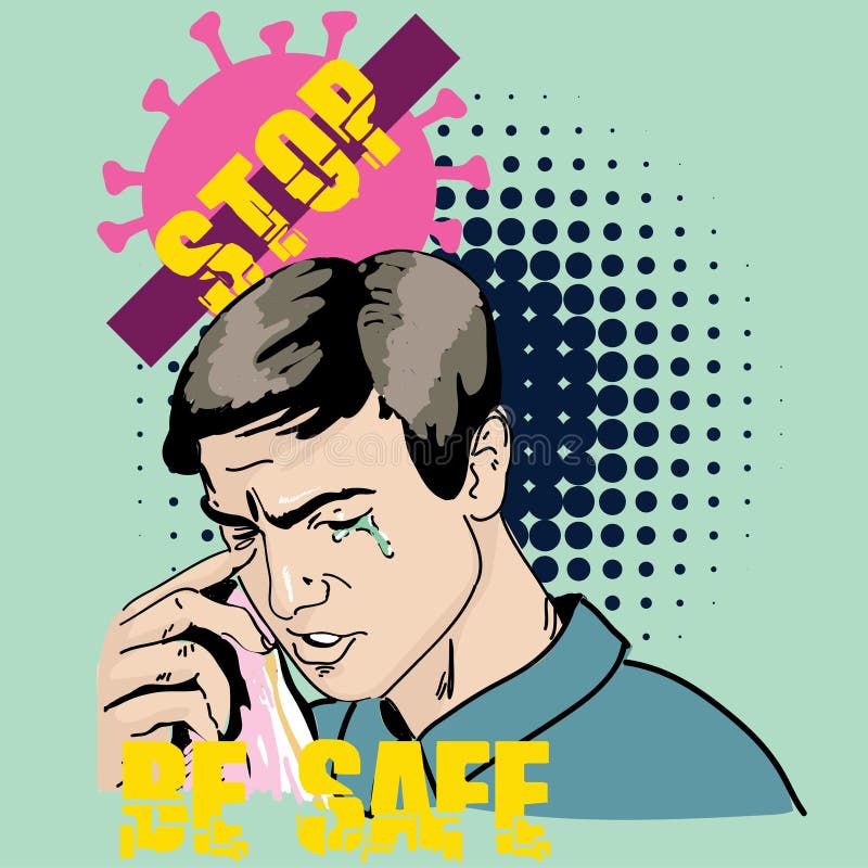 A Men with Sad Face because of Virus Covid 19 Stock Vector ...