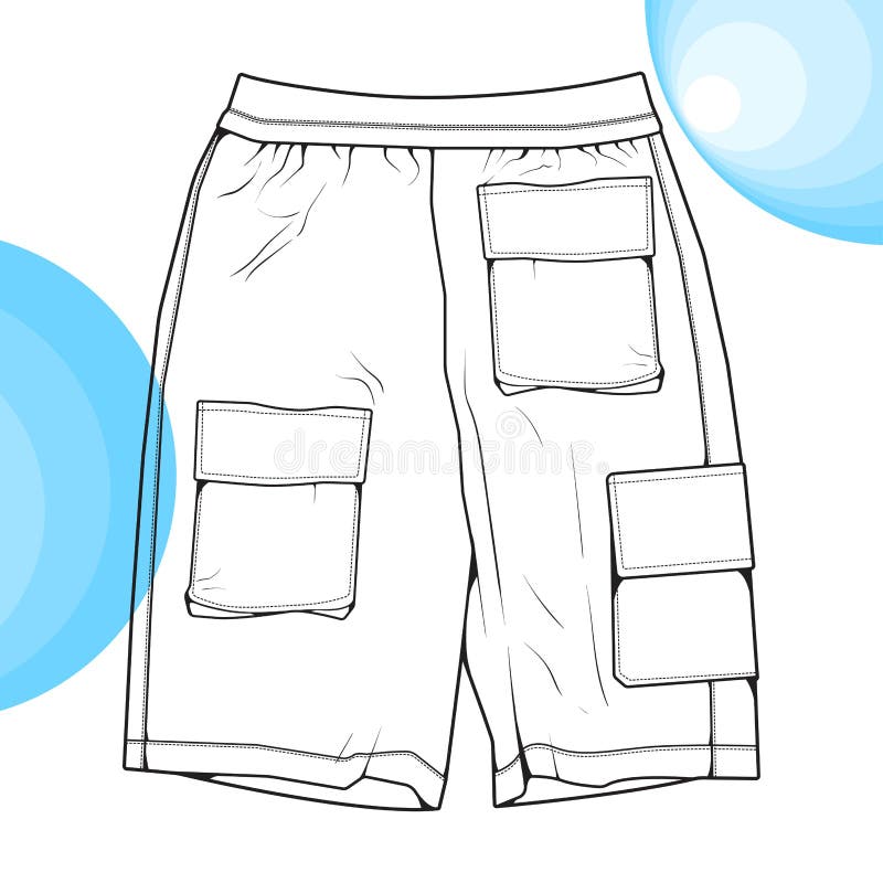 Short Pants Outline Drawing Vector, Short Pants in a Sketch Style ...