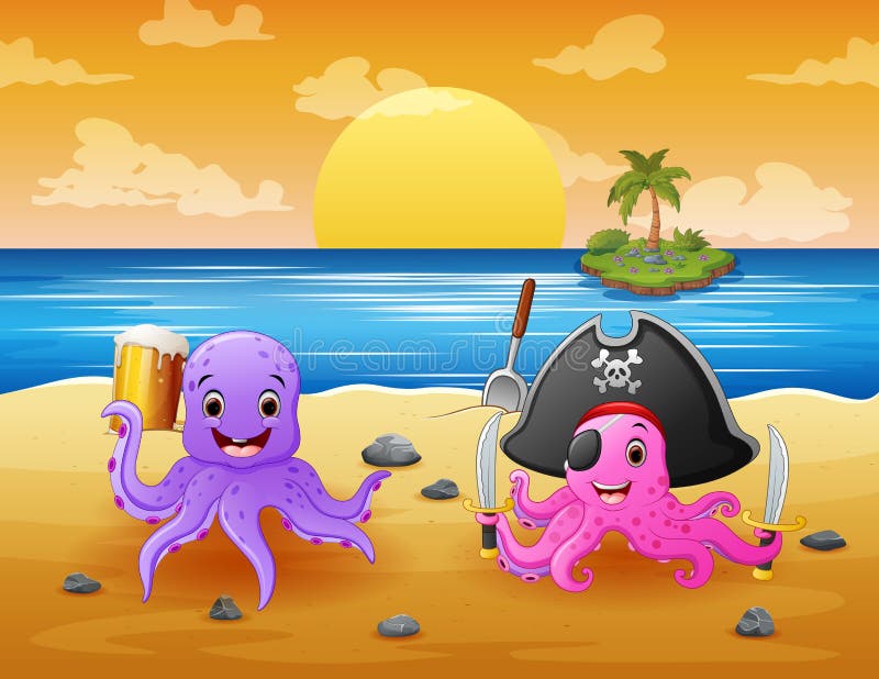 Cute octopus cartoon stock vector. Illustration of aquatic - 68367318