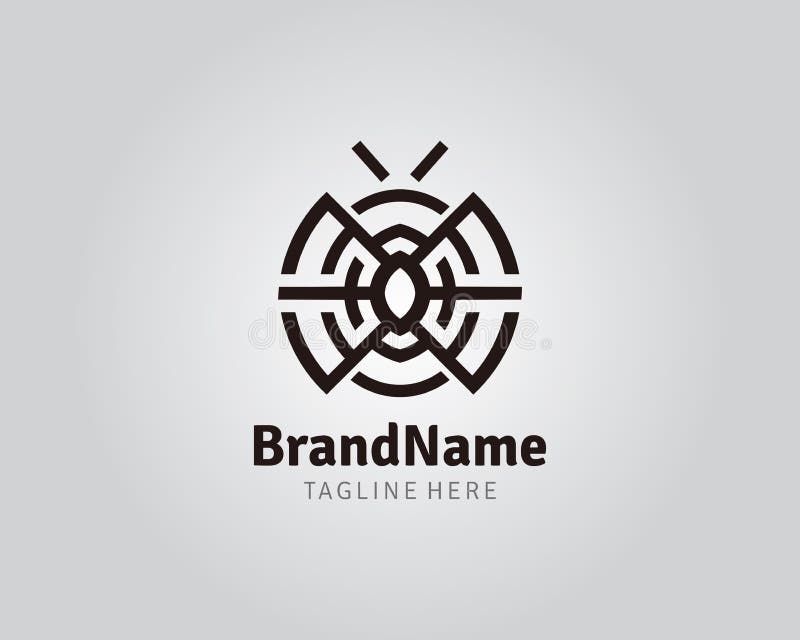 Techno Bug Monoline Design, Abstract Lady Bug Logo Stock Vector ...