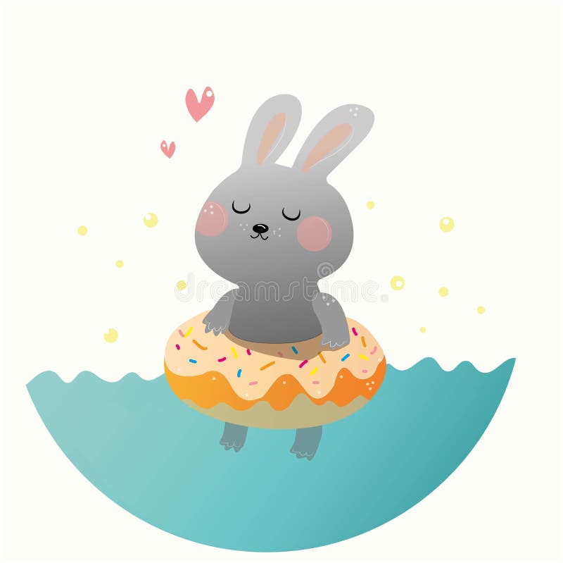 Bunny Swimming Stock Illustrations – 142 Bunny Swimming Stock ...