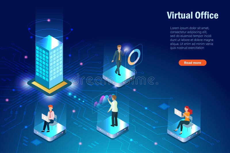 Virtual Office, Telecommuting, Work from Home Network Connecting ...