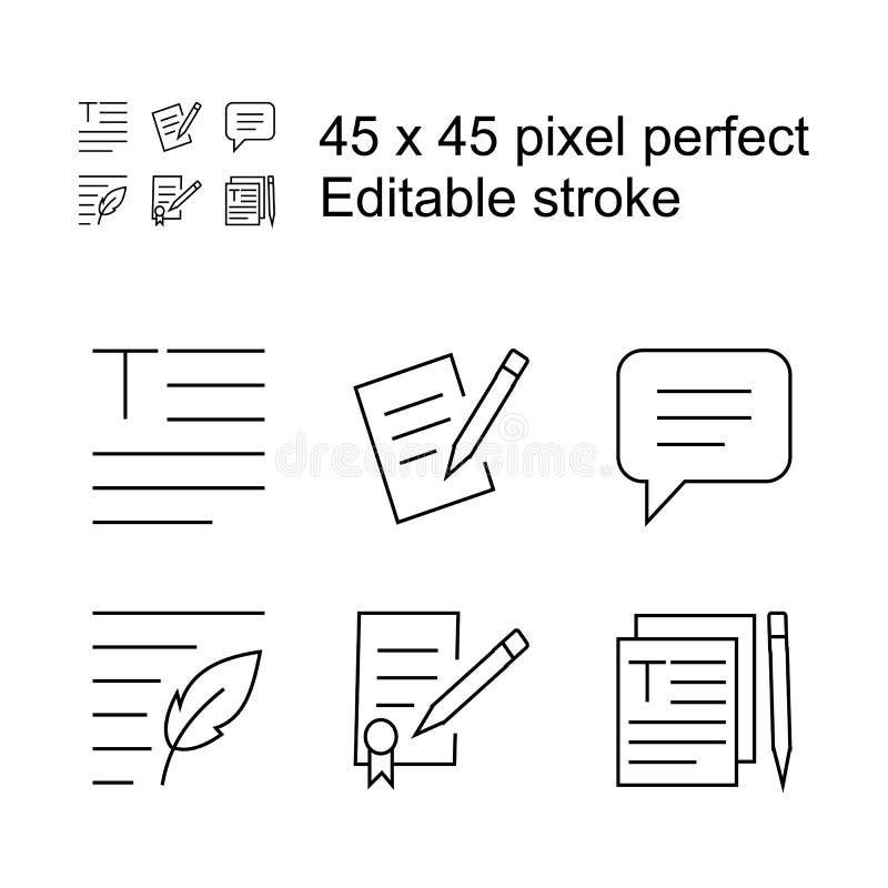 Outline Vector Icons for Web and Mobile. Text Editor Icons Stock Vector ...