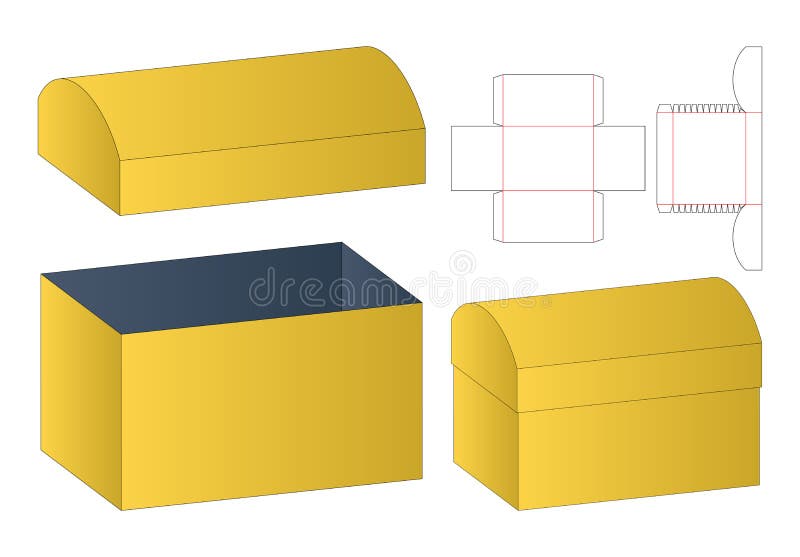 Box Packaging Die Cut Template Design. Stock Vector - Illustration of ...