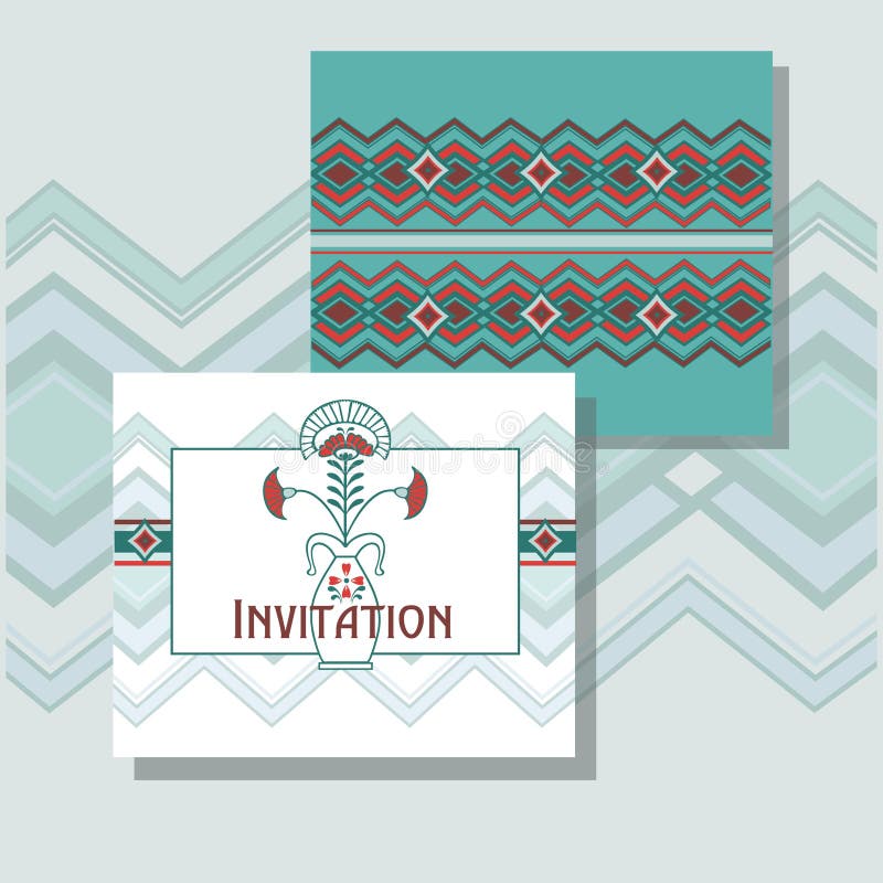 Printgreeting Invitation Card with Geometric Elements, Business Card ...