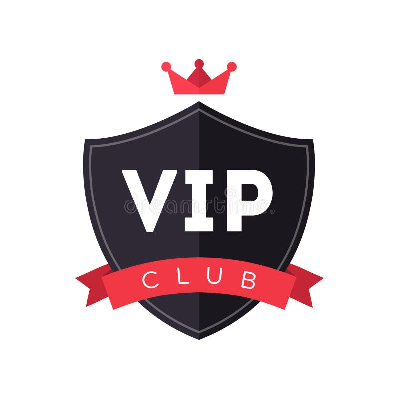 Vip Club Exclusive Member Logo with Crown and Ribbon Stock Vector ...