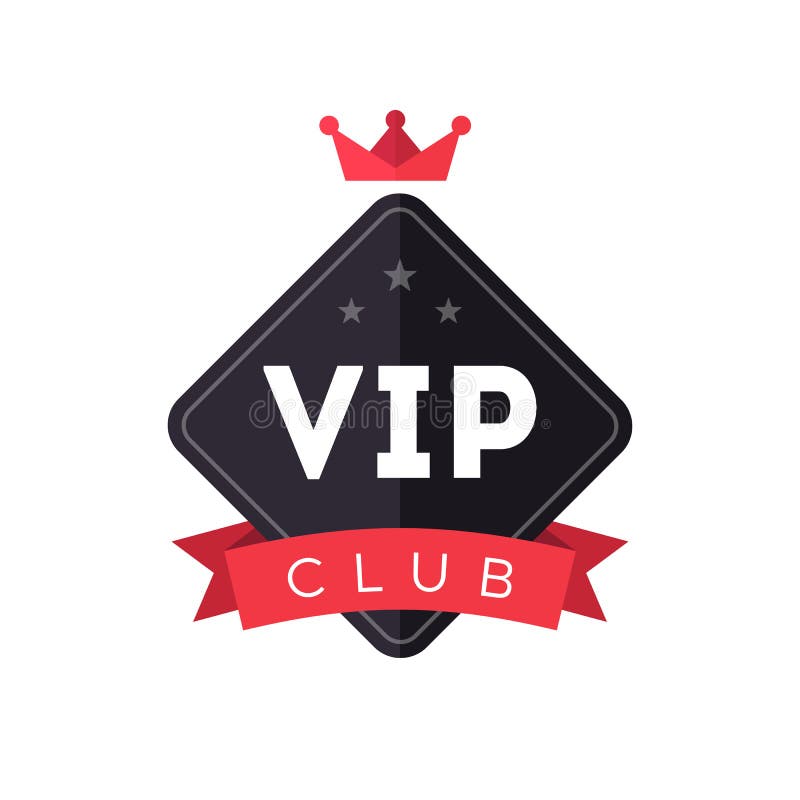 Vip Club Exclusive Member Logo with Crown and Ribbon Stock Vector ...