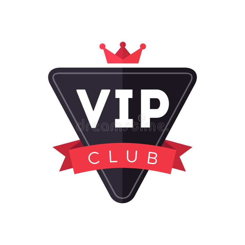 Vip Club Exclusive Member Logo with Crown and Ribbon Stock Vector ...