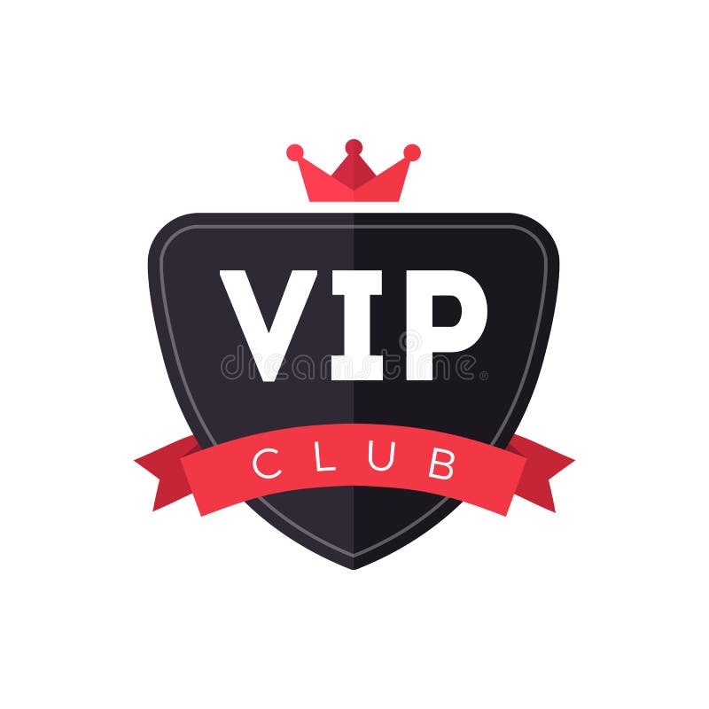 Vip Club Exclusive Member Logo with Crown and Ribbon Stock Vector ...