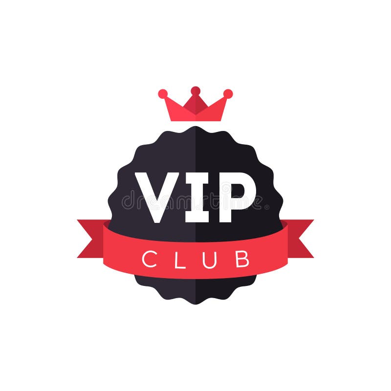 Vip Club Exclusive Member Logo with Crown and Ribbon Stock Vector ...