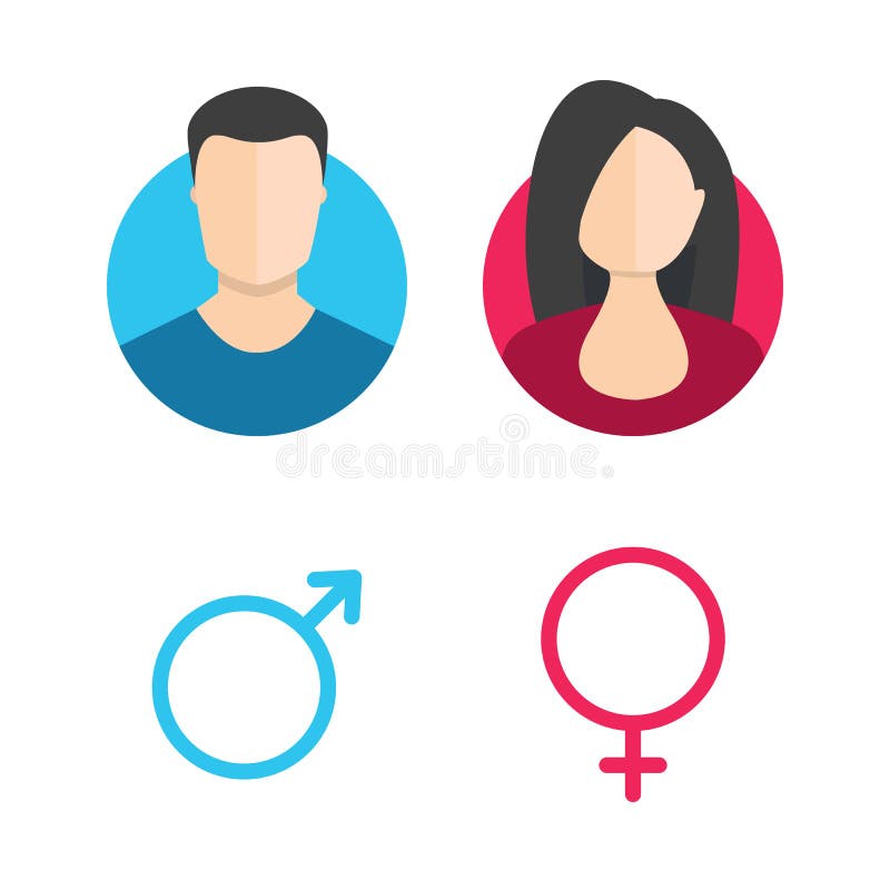 Male and Female Gender Vector Icon Set Stock Vector - Illustration of ...