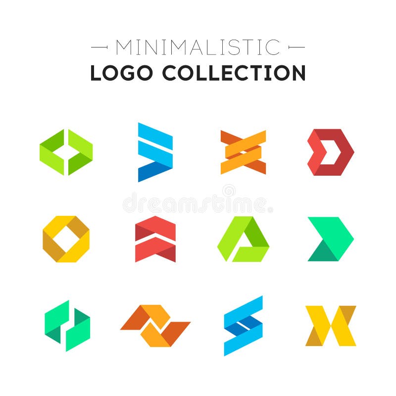 Abstract Geometric Logo Collection Based on Simple Shapes Stock Vector ...