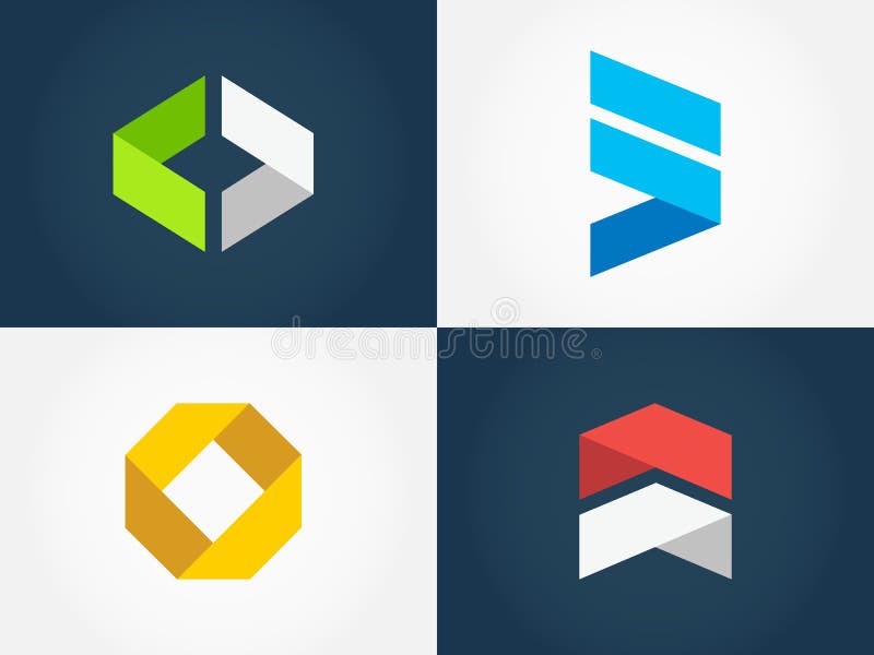 Abstract Geometric Vector Logo Collection Based on Simple Shapes Stock ...