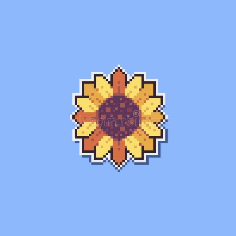 Vector Sunflower Pixel Art Illustration Icon Stock Vector ...