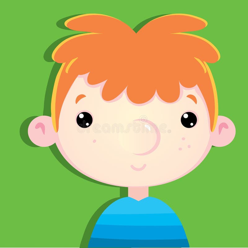 Head and Shoulders of an Orange-haired Boy Stock Illustration ...