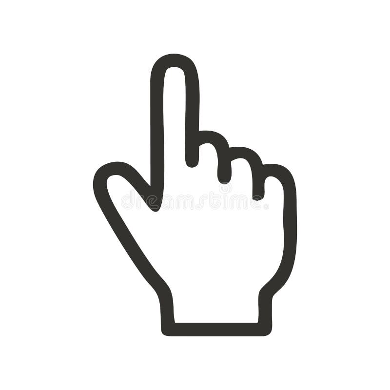 White Hand Pointer Icon Template Stock Vector - Illustration of ...