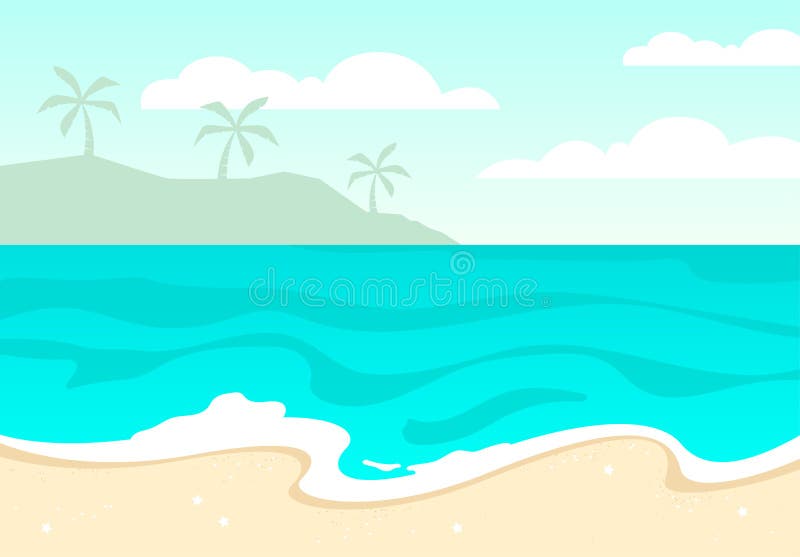 Island Beach in the Shore Background Vector Design Stock Vector ...