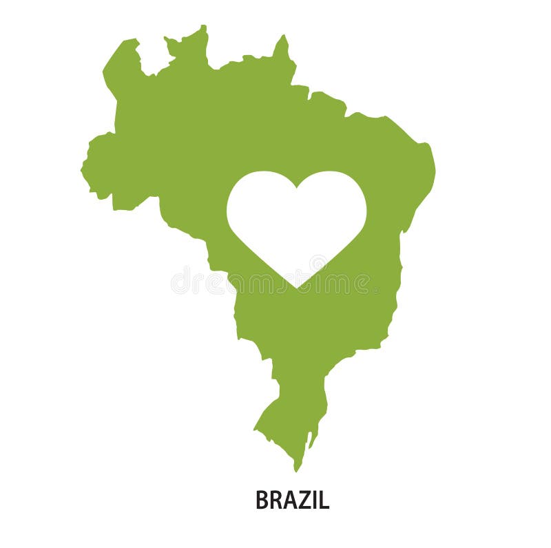 Print. Brazil Vector Map. Silhouette. Love Brazil Stock Vector ...