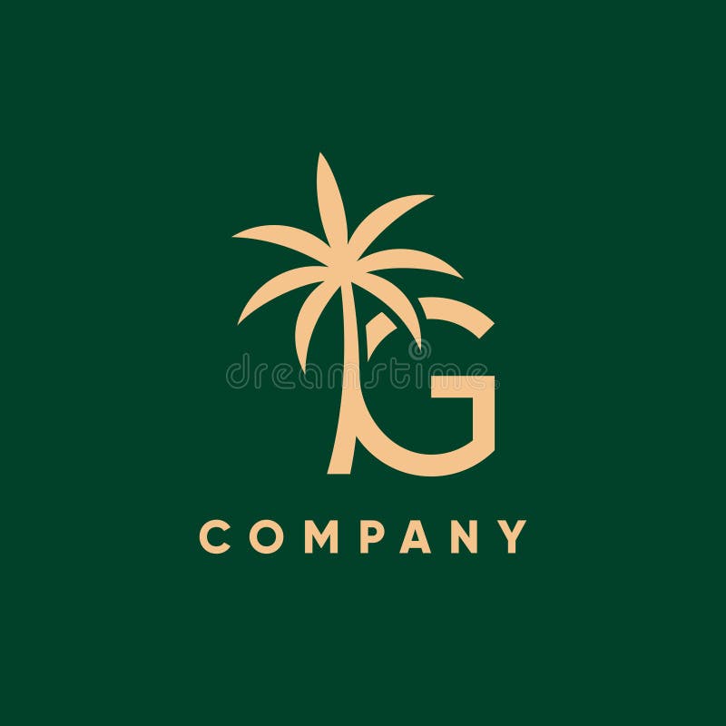 Letter G Initial Palm Leaf Tree Logo Design Vector Icon Graphic Emblem ...