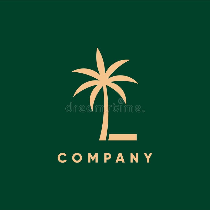 Letter L Initial Palm Leaf Tree Logo Design Vector Icon Graphic Emblem ...