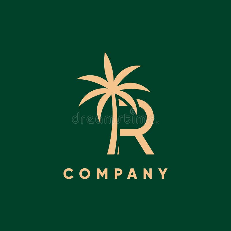 Letter R Initial Palm Leaf Tree Logo Design Vector Icon Graphic Emblem ...