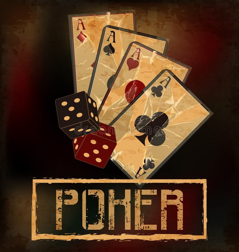 Casino Banner with Dice and Poker Cards, Stock Vector - Illustration of ...