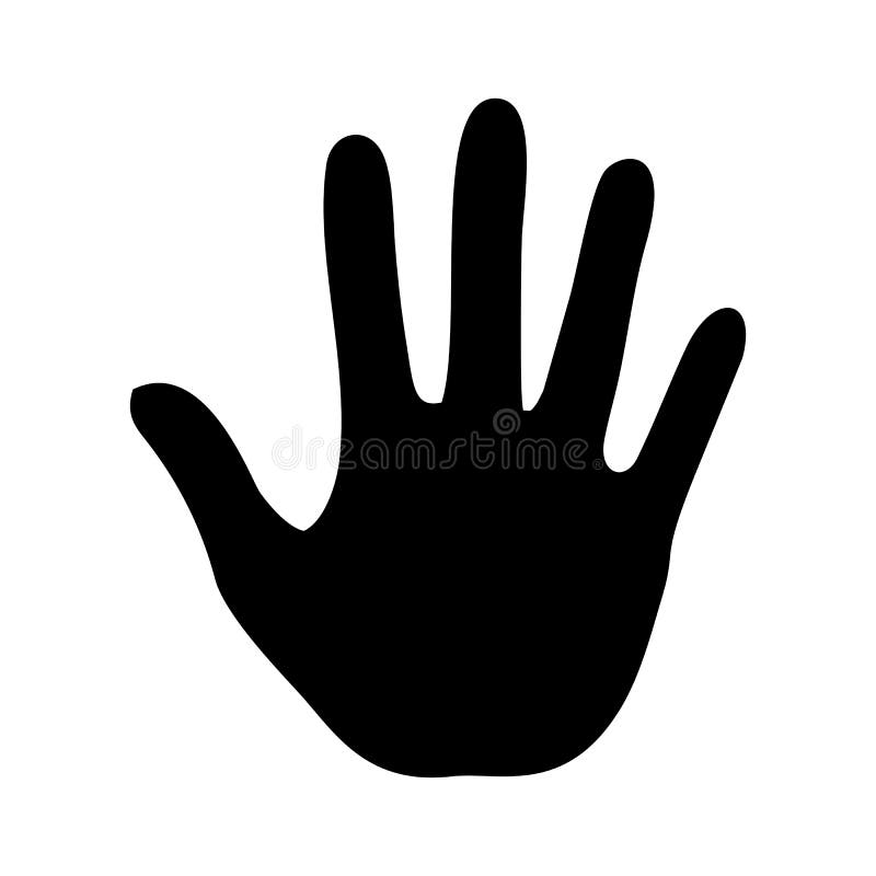 Palm, Hand Icon Vector, Filled Flat Sign, Solid Pictogram Isolated on ...