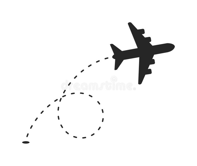 Plane Travel Route Clipart Dotted Line Path Stock Vector - Illustration ...