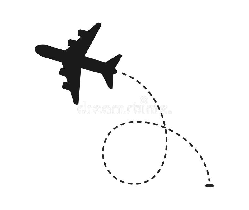 Plane Travel Route Clipart Dotted Line Path Stock Vector - Illustration ...