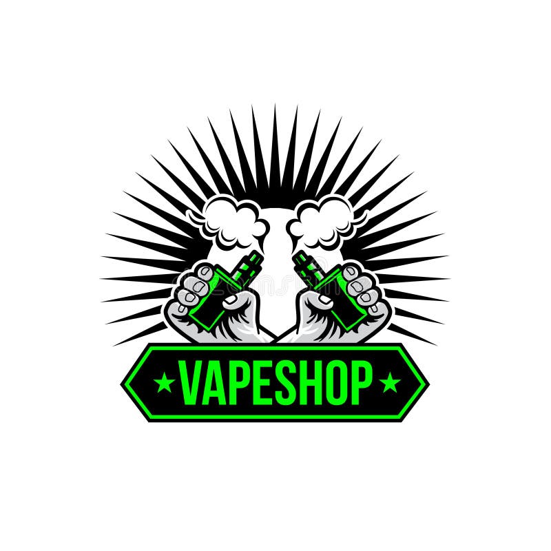 Vapeshop Logo Vaping Smoke Hand Logo with Vapor Stock Image - Image of ...