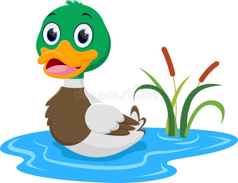 Happy duck cartoon stock vector. Illustration of mascot - 250278063