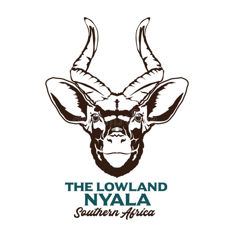 Nyala Face Vector Illustration in Hand Drawn Style Logo Design Stock ...