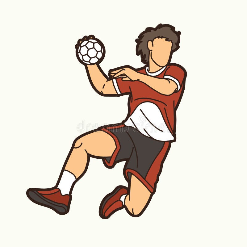 Handball Sport Male Player Action Graphic Vector Stock Vector ...