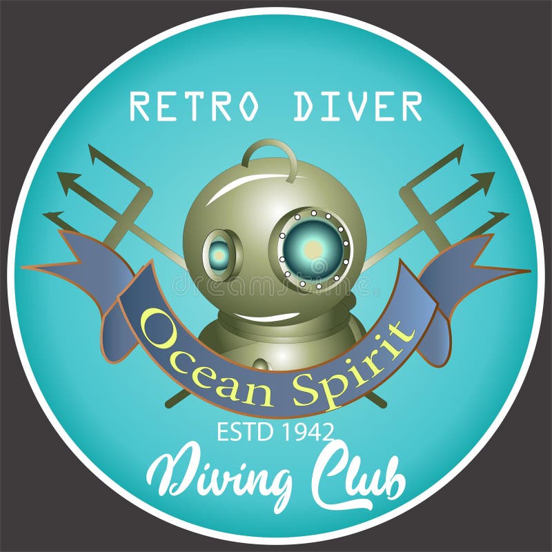 Diving Club Sign and Badge Vintage Vector Illustration Stock Vector ...