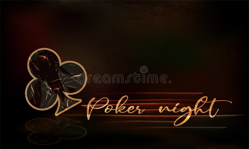 Poker Night Invitation Background with Clubs Card Symbol Stock Vector ...