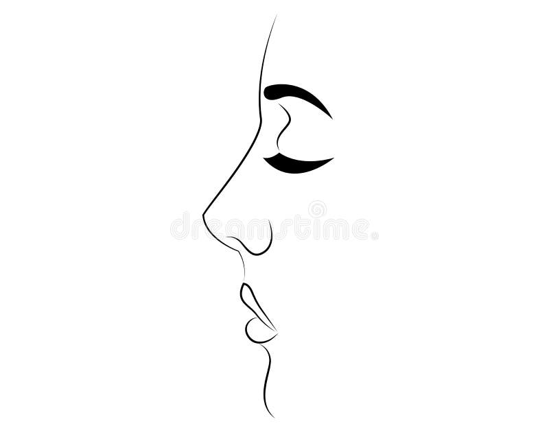 Woman Half Face with Leaves and Hairs Isolated on White Background ...