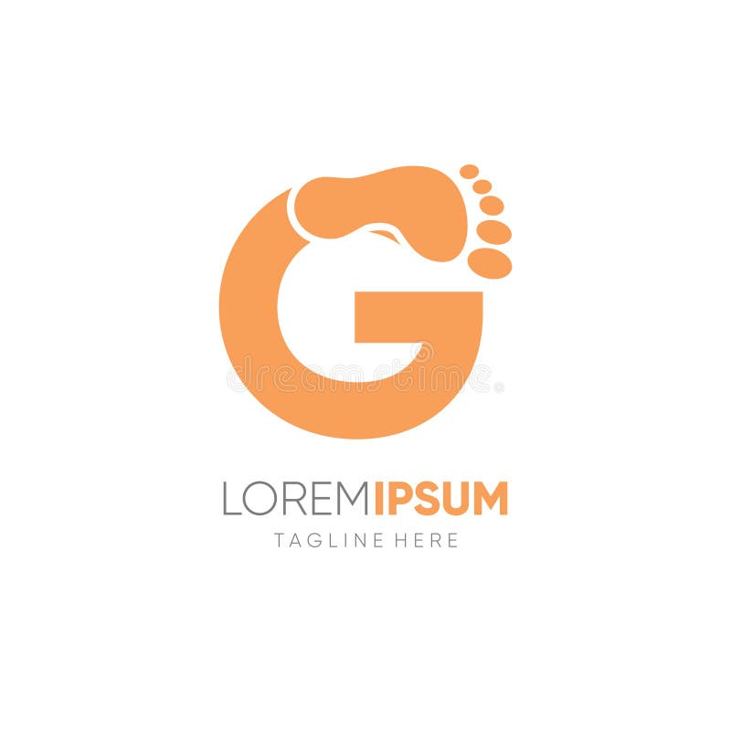 Letter Initial G Human Footprint Logo Design Vector Icon Graphic Stock ...