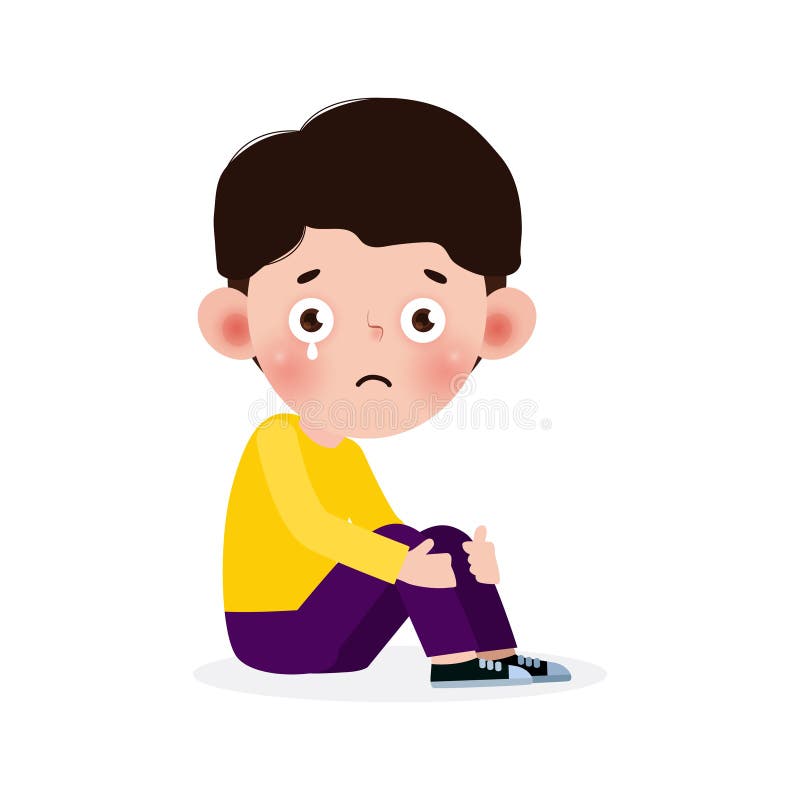 Sad Child Sitting Alone Stock Illustrations – 1,235 Sad Child Sitting ...