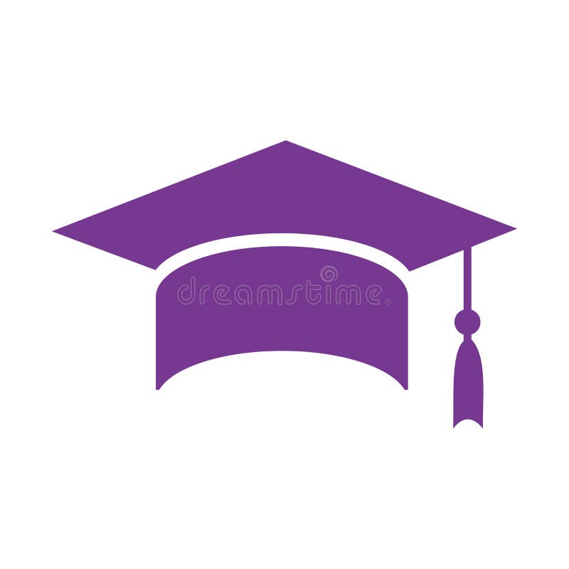 Purple Graduation Cap And Diploma
