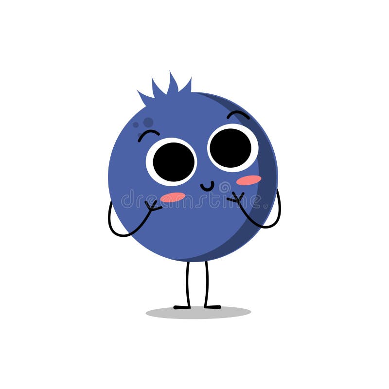 Blueberry. Cute Cartoon Berry Vector Character Set Isolated on White ...