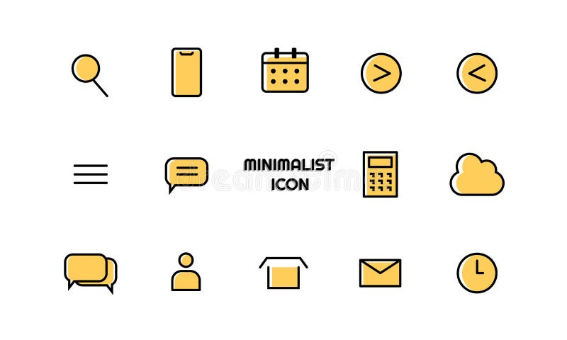 Set of Icons. Minimalist Icons. Simple Icons. Flat Icons. Flat ...