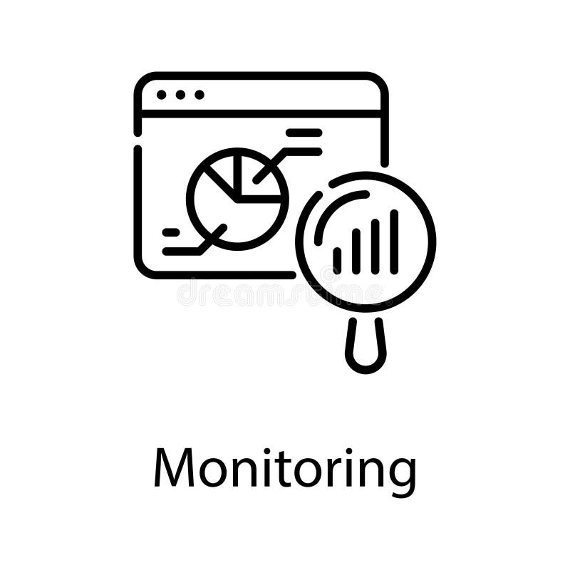 Monitoring Vector Outline Icon Design Illustration. Stock Vector ...