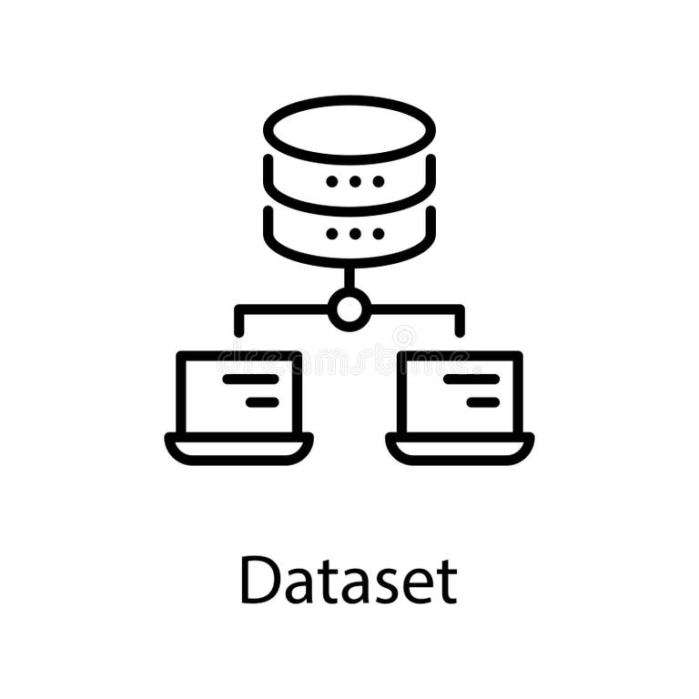 Dataset Vector Outline Icon Design Illustration. Stock Vector ...