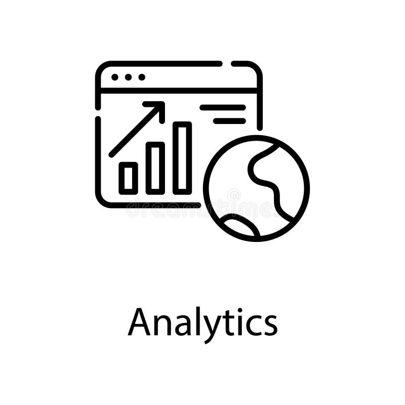 Analytics Vector Outline Icon Design Illustration. Stock Vector ...