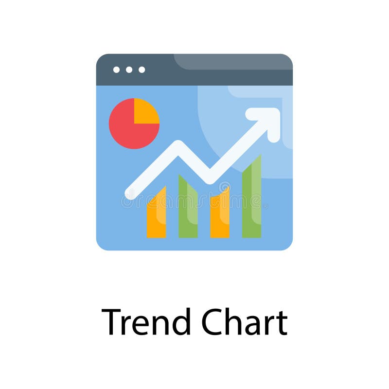 Trend Chart Vector Outline Icon Design Illustration. Stock Vector ...