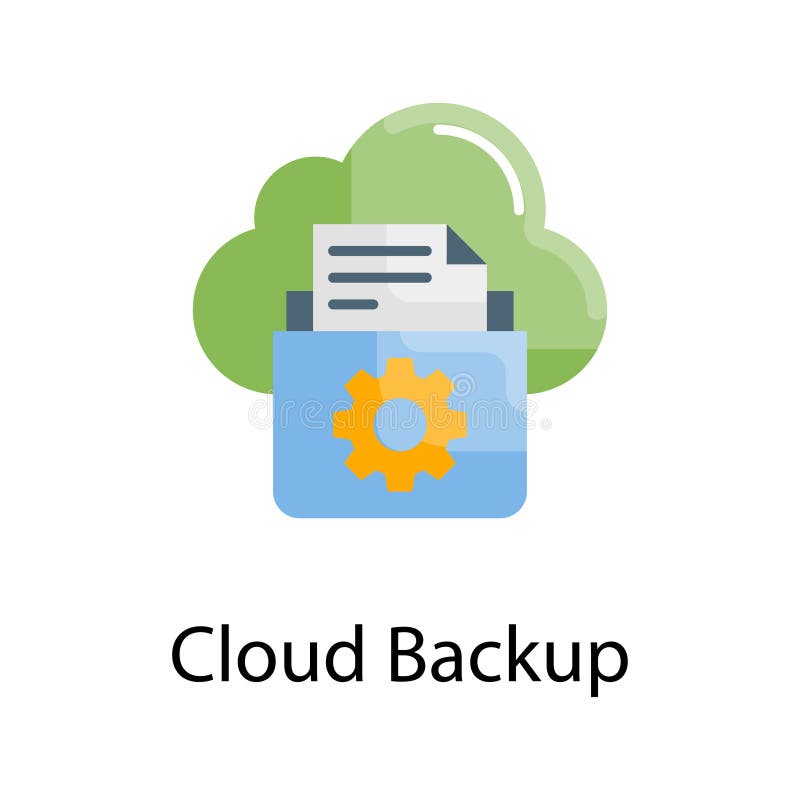 Cloud Backup Vector Outline Icon Design Illustration. Stock Vector ...