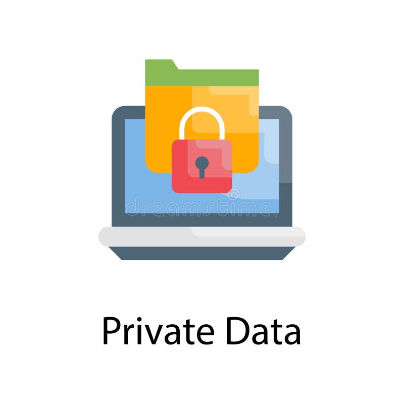 Private Data Vector Outline Icon Design Illustration. Stock Vector ...