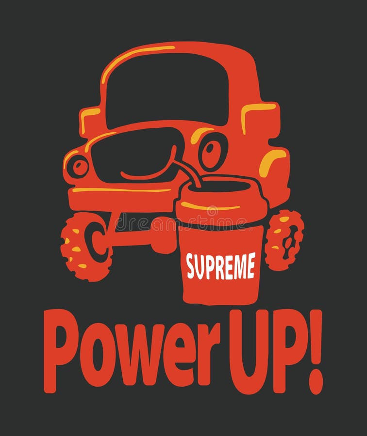 Car Sticker with Truck Drinking Supreme Gas Stock Vector - Illustration ...